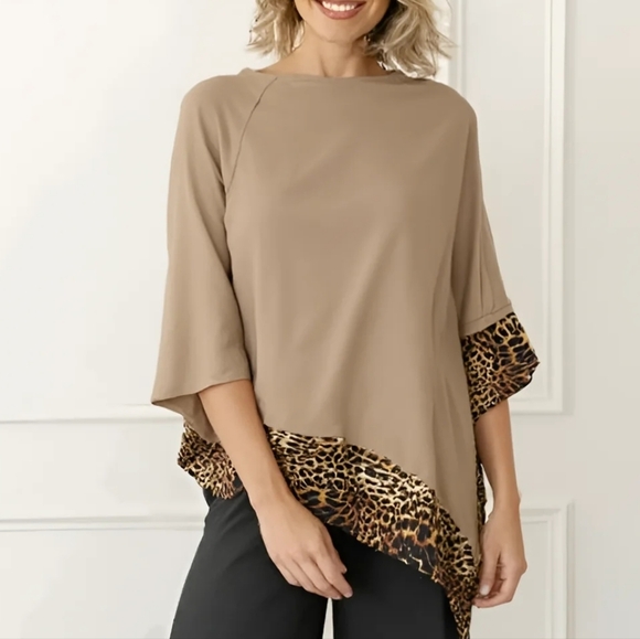 Tops | 5 Animal Print Knit Poncho One Size | Poshmark